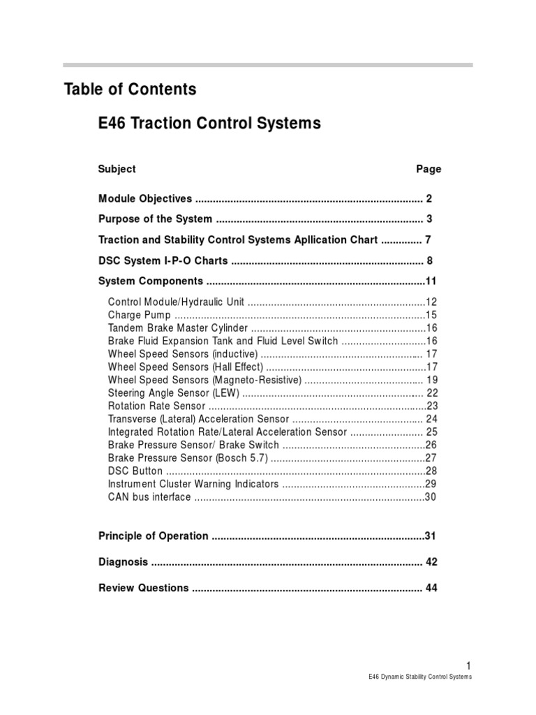 BMW E46 Traction Control System | PDF | Anti Lock Braking System | Brake