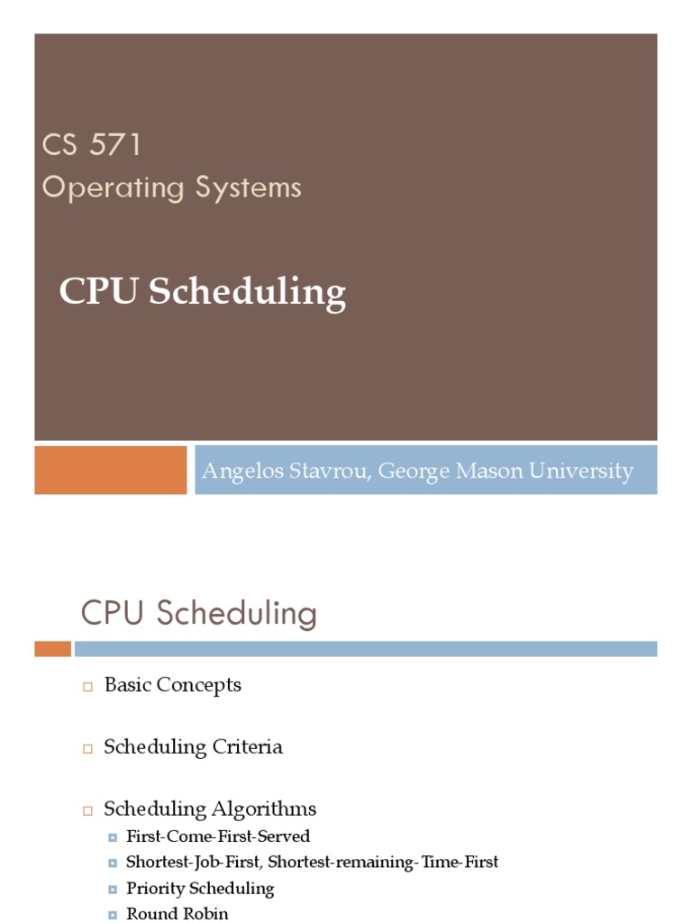 CS571 Lecture4 Scheduling PDF | Download Free PDF | Scheduling (Computing) | Thread (Computing)