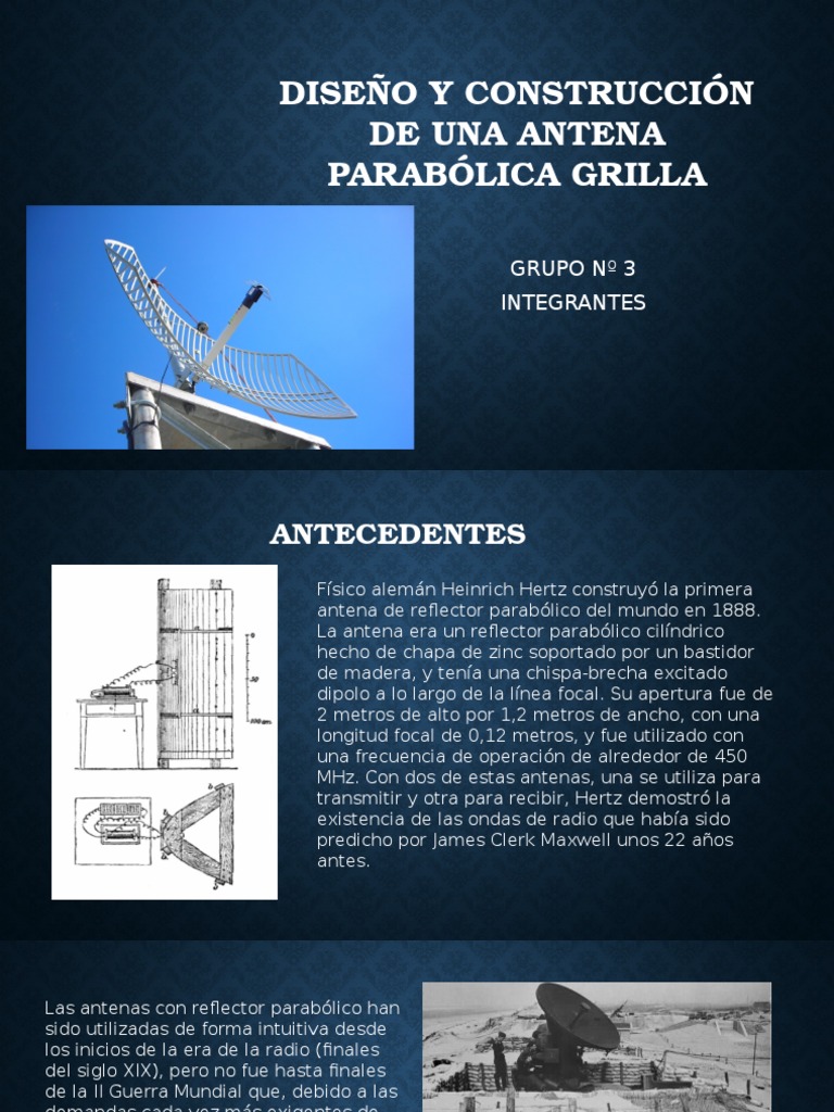Diseño de Antena Parabólica Grilla | PDF | Antena (Radio) | Física