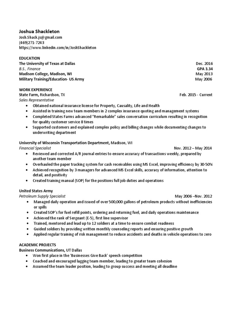 Josh Shackleton Resume | PDF | Business