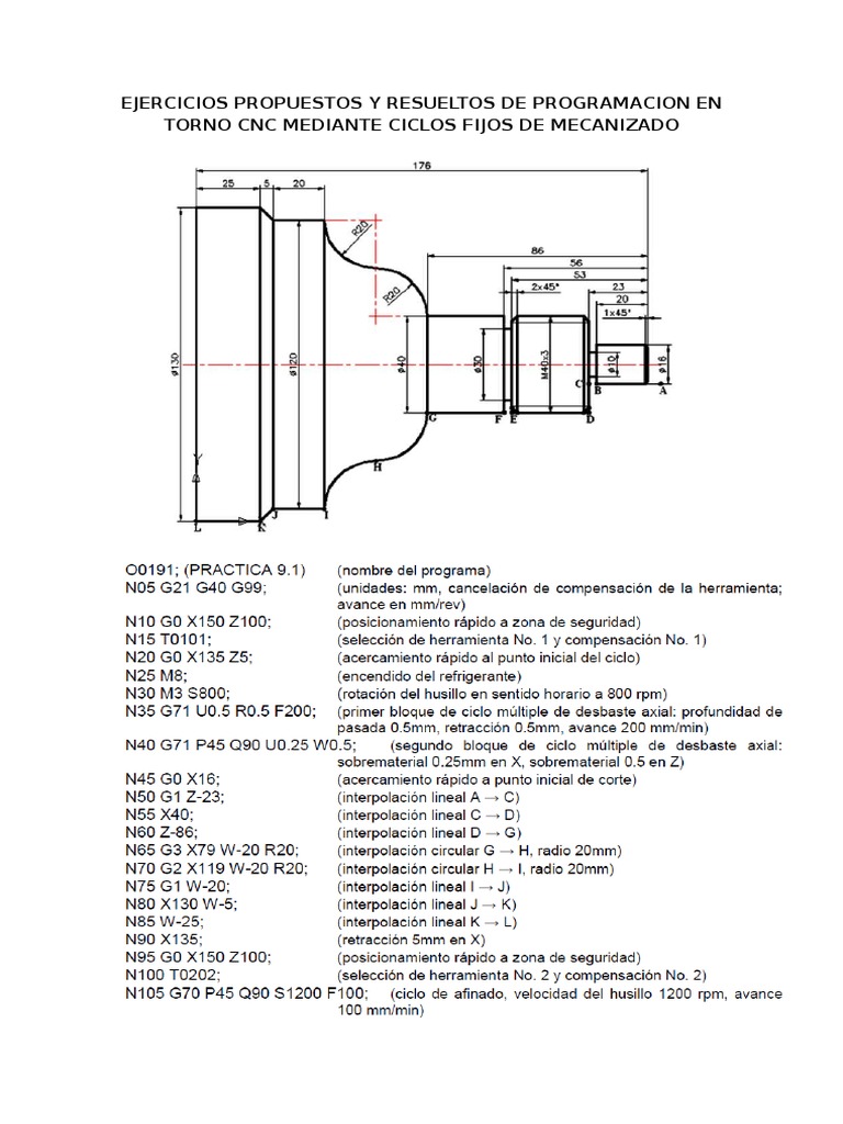Ejercicios de Programacion en Torno CNC