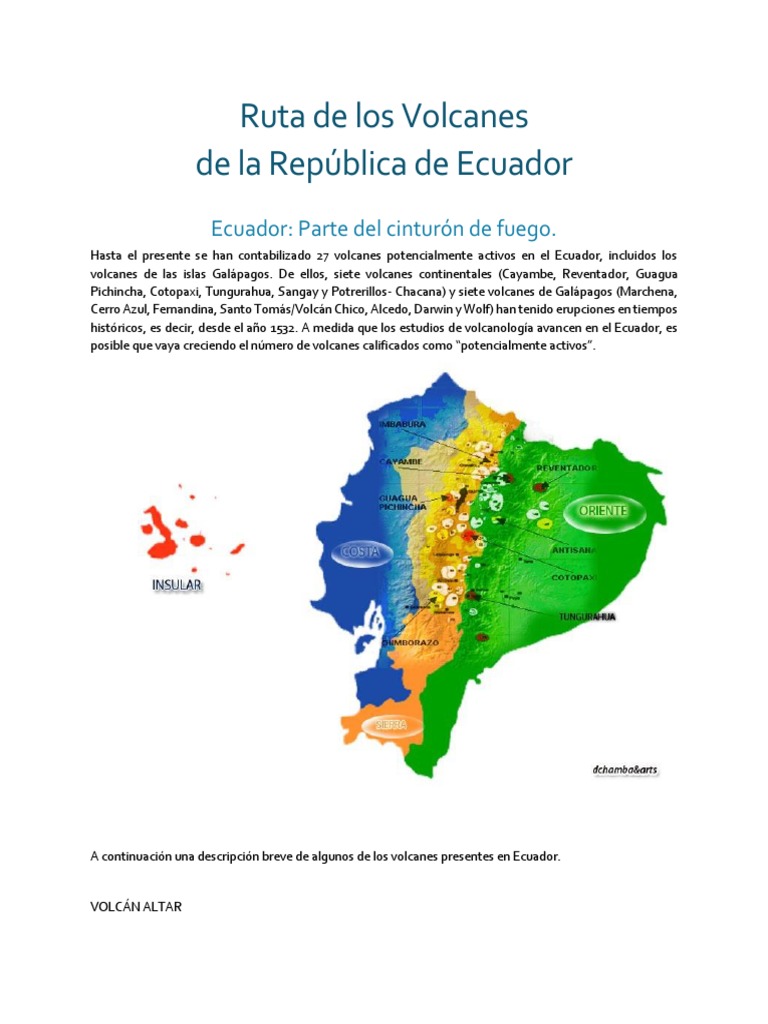 Mapa de Volcanes en Ecuador | PDF | Volcán | Andes