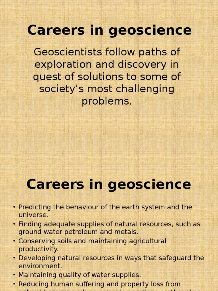 Careers in Geoscience | PDF | Geology | Earth Sciences