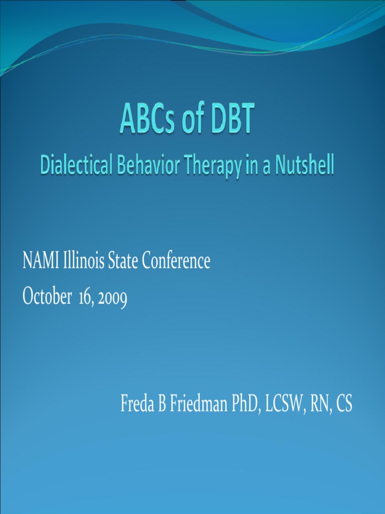 ABCs of DBT | PDF | Dialectical Behavior Therapy | Psychotherapy