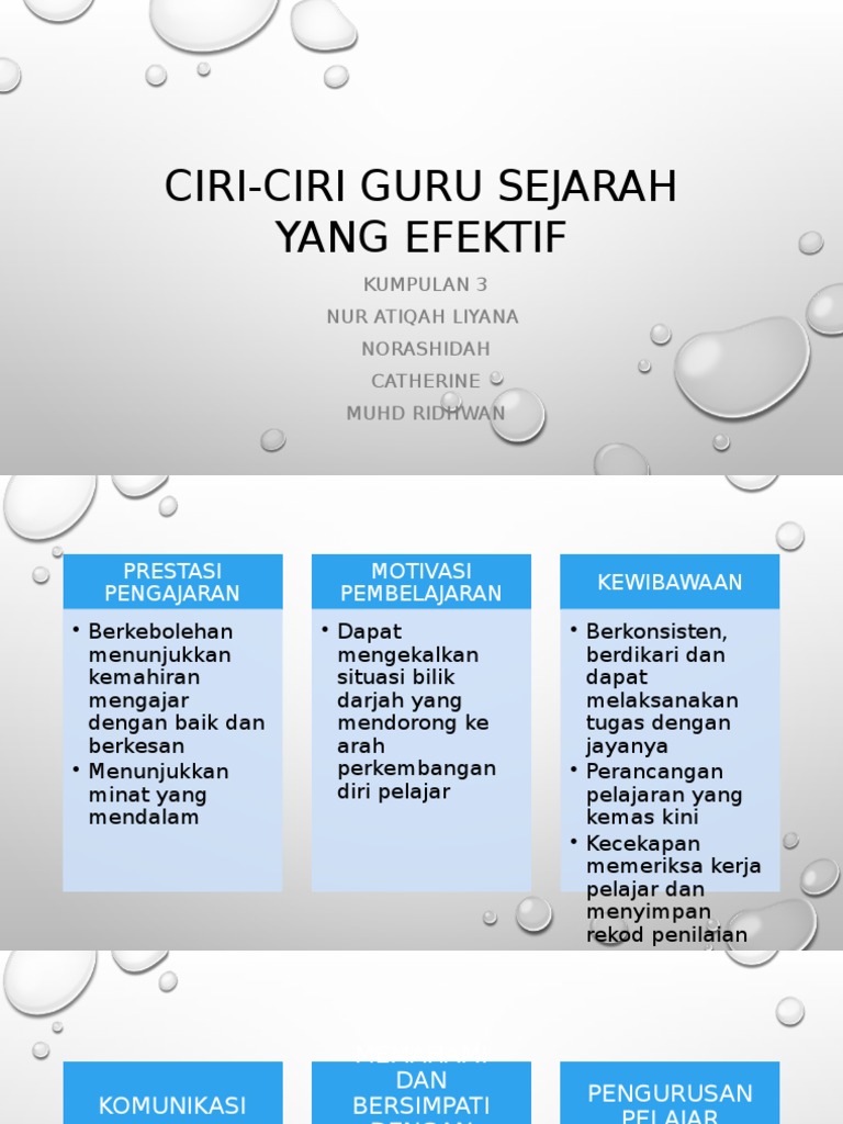 Ciri-Ciri Guru Sejarah Yang Efektif | PDF