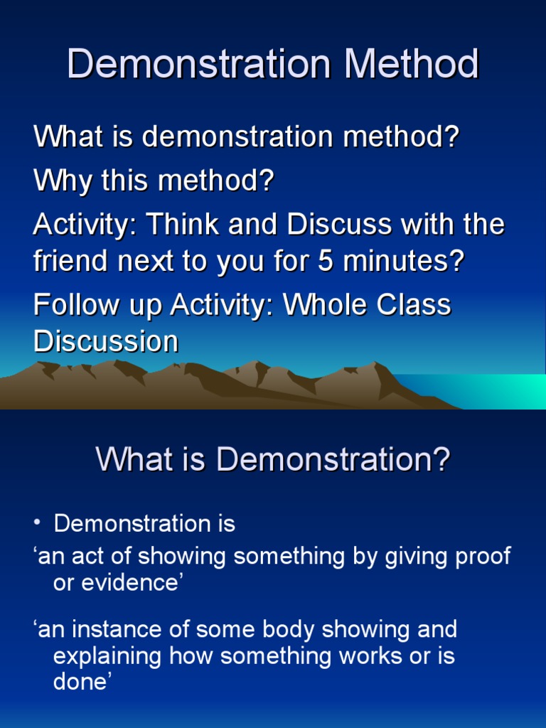 Demonstration Method | PDF