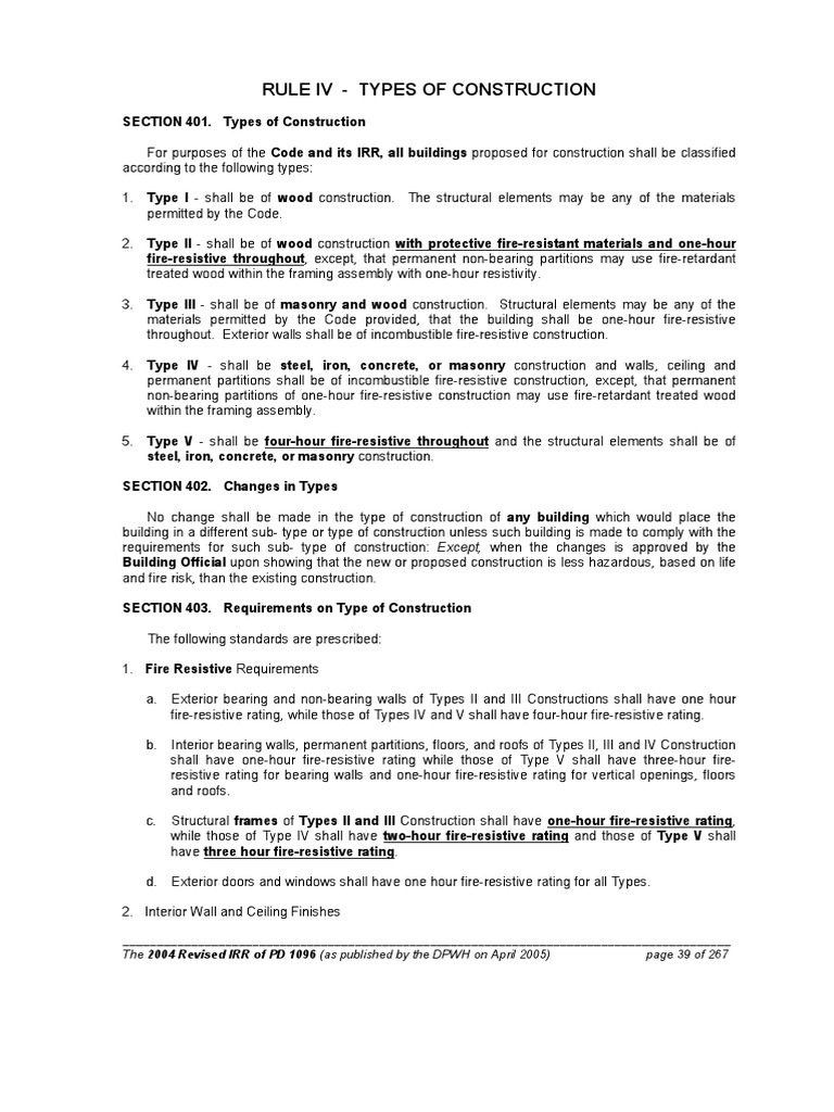 Types of Construction | PDF | Framing (Construction) | Wall