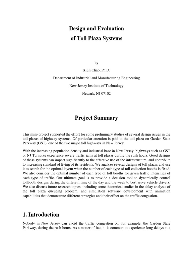 Toll Plaza Design | PDF | Toll Road | Traffic