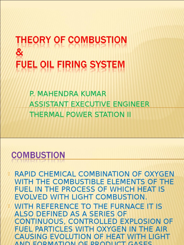Theory of Combustion & Fuel Oil Firing System | PDF | Combustion ...