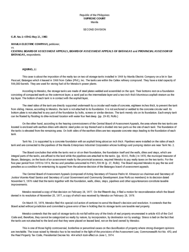 13 Meralco V Central Board of Assessment Appeals G R No L 47943 May 31 ...