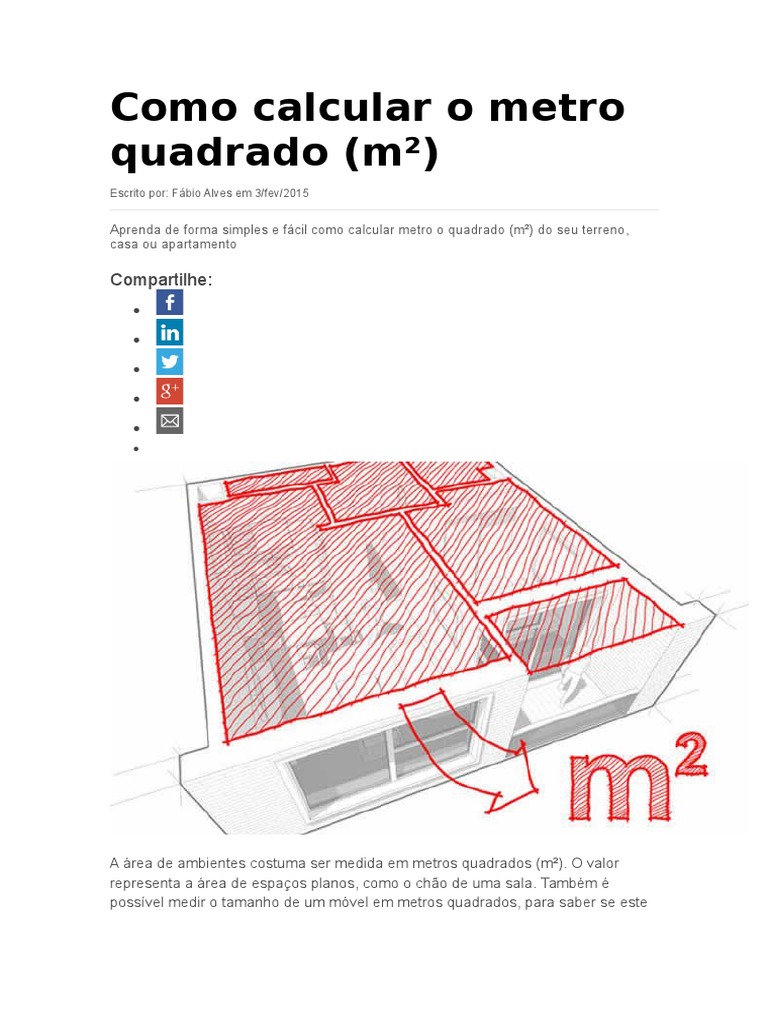 Como Calcular o Metro Quadrado | Download grátis PDF | Metro | Medição