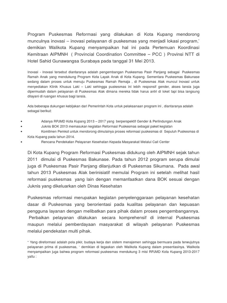 Program Inovasi Puskesmas | PDF