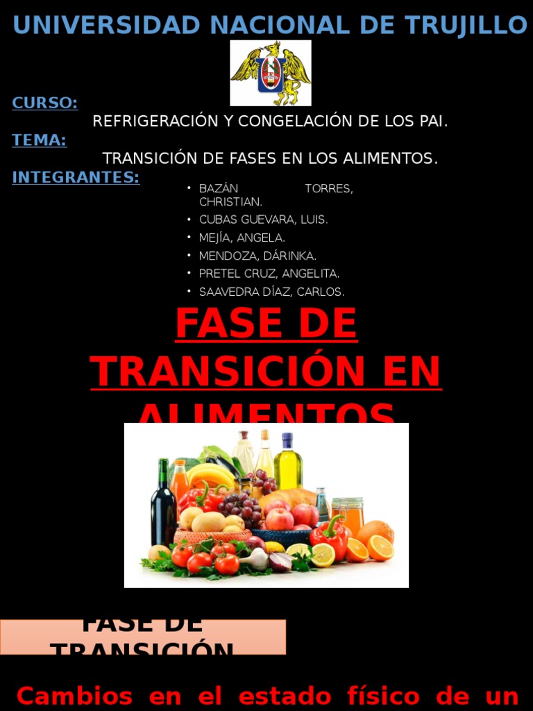 Transición de Fase en Alimentos | PDF | Termodinámica | Química