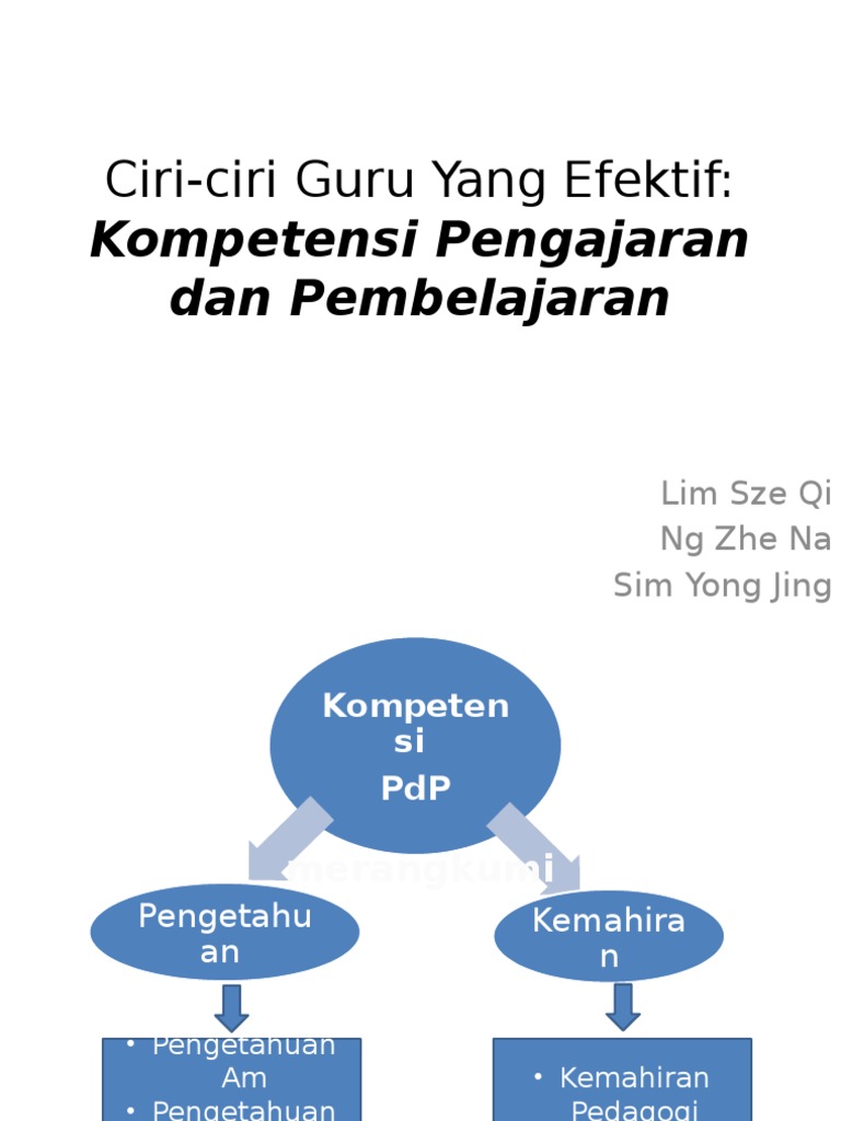 Ciri-Ciri Guru Yang Efektif (Kompetensi PDP) | PDF | Karier & Perkembangan