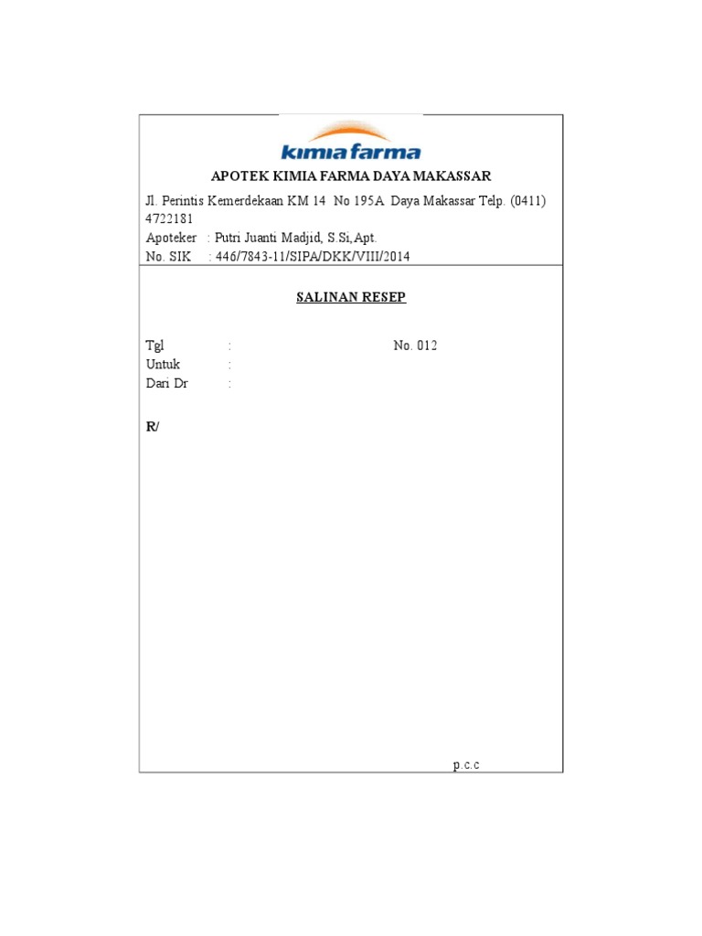 Apotek Kimia Farma Daya Makassar Pdf