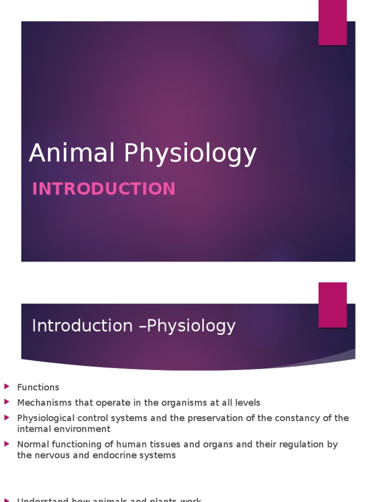 Overview of Animal Physiology | PDF | Adaptation | Physiology