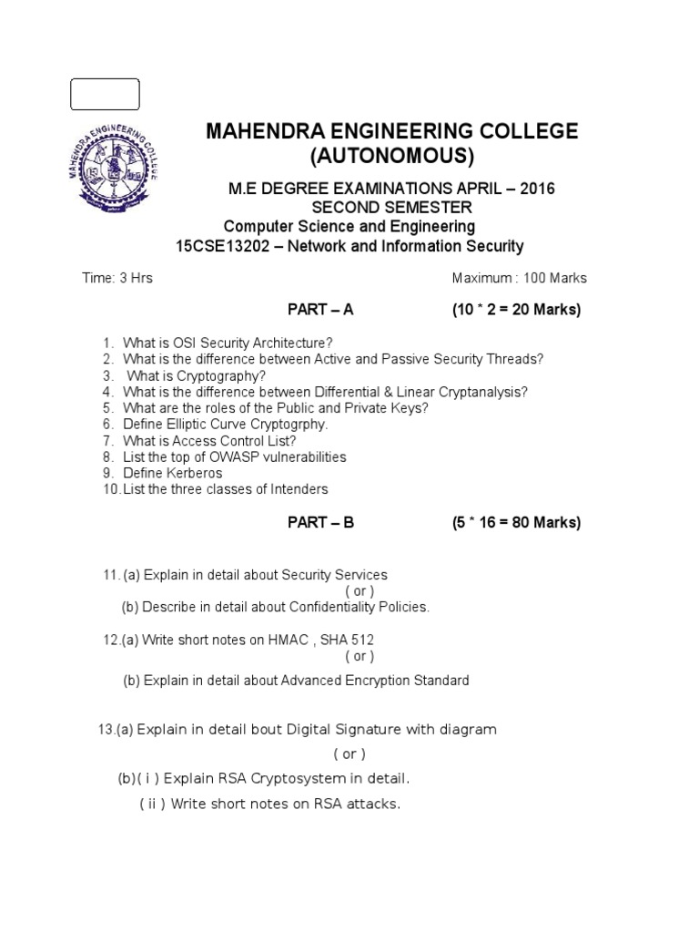 Network Security Exam Guide | PDF