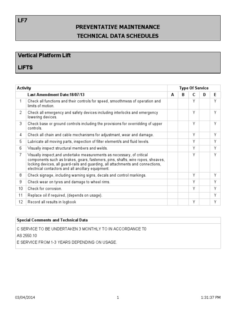 Vertical Platform Lift | PDF