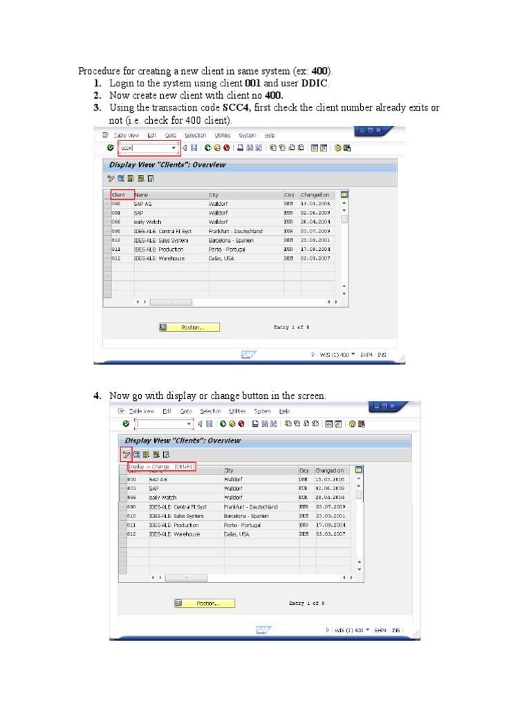 Step-by-step procedure for creating a new SAP client and copying data ...