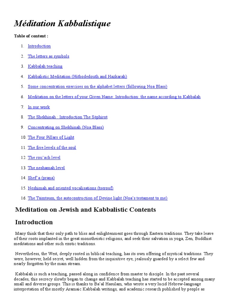 Méditation Kabbalistique | Kabbalah | Breathing
