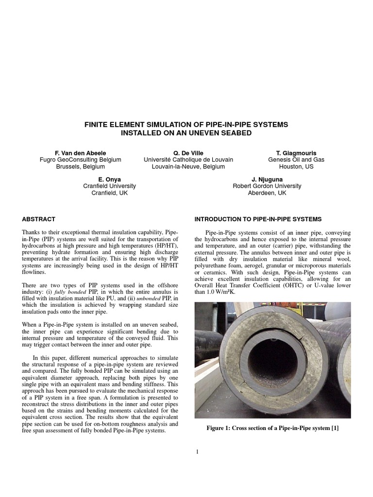 FE Simulation of PIP Systems With SAGE Profile | PDF | Bending | Stress ...