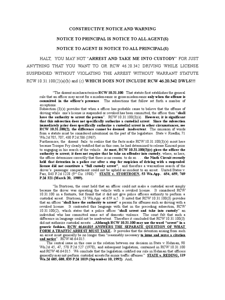 Police Stop Arrest Notice | PDF | Traffic Ticket | Arrest