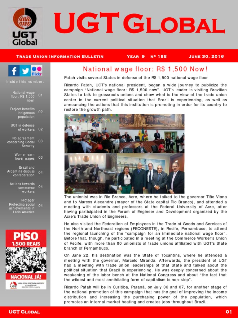 World Ugt 1882016 | PDF | Trade Union | International Labour Organization