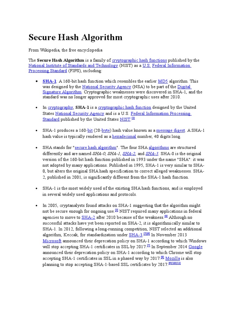 Secure Hash Algorithm | Download Free PDF | Applied Mathematics | Crime ...