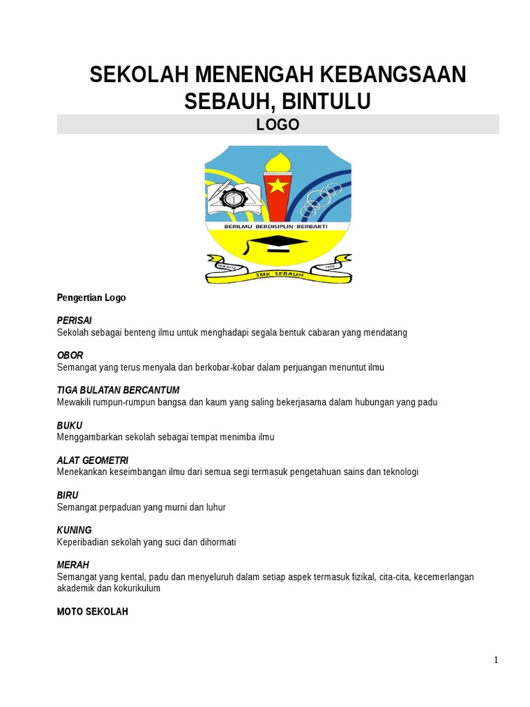 Profil SMK Sebauh: Visi, Misi, dan Sejarah | PDF