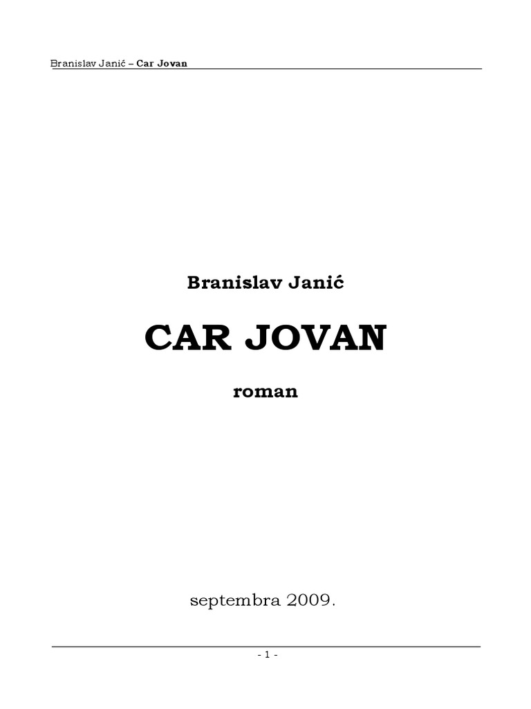 Branislav Janić~Car Jovan | PDF