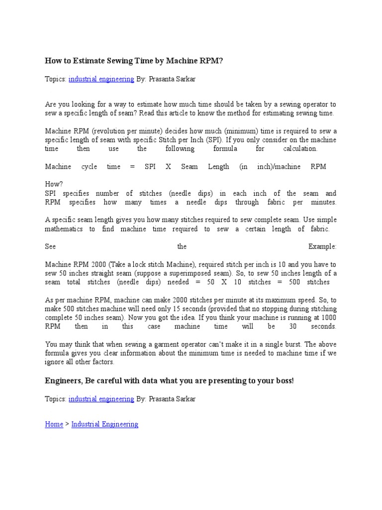 IE Garment | Download Free PDF | Seam (Sewing) | Sewing