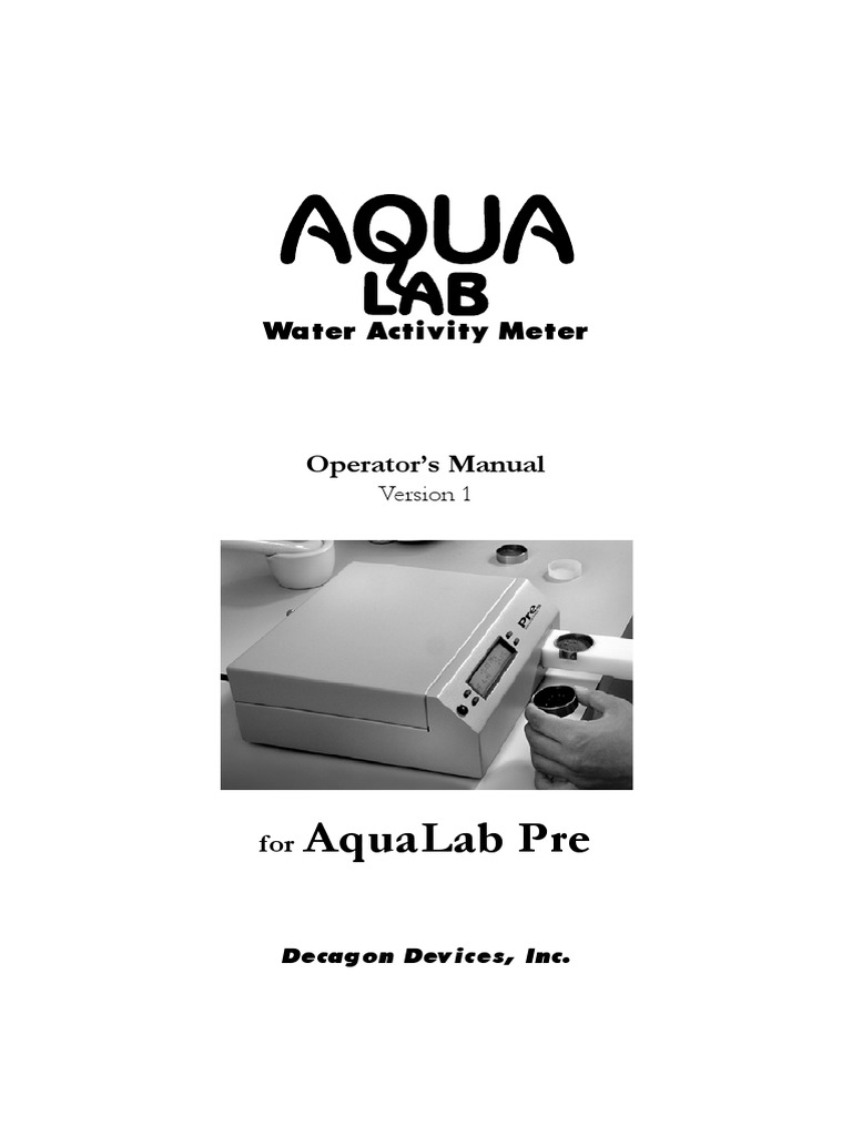 Manual AquaLab Series Pre | Download Free PDF | Calibration | Phase (Matter)