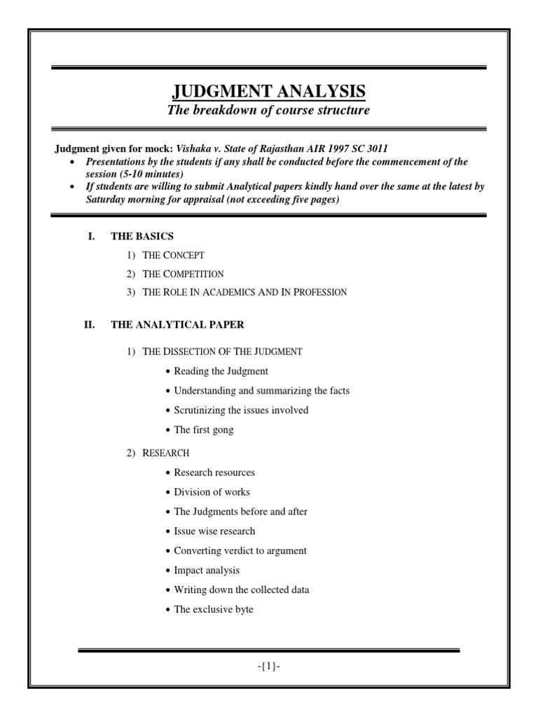 Judgment Analysis: The Breakdown of Course Structure | PDF