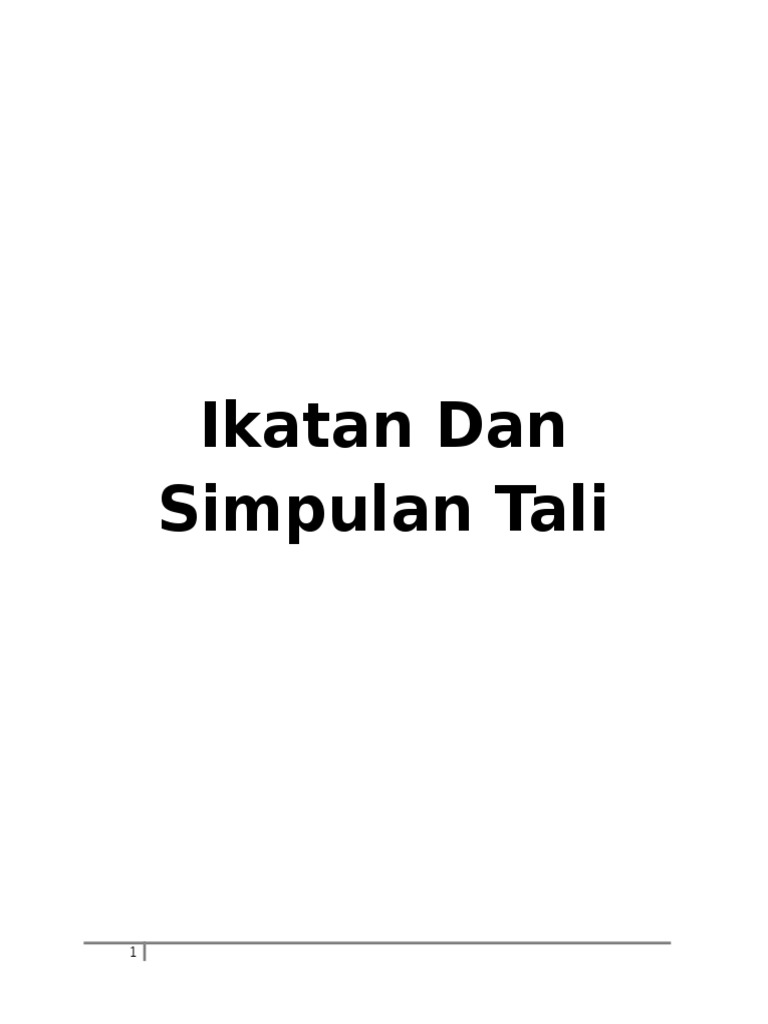 Ikatan Dan Simpulan Tali | PDF