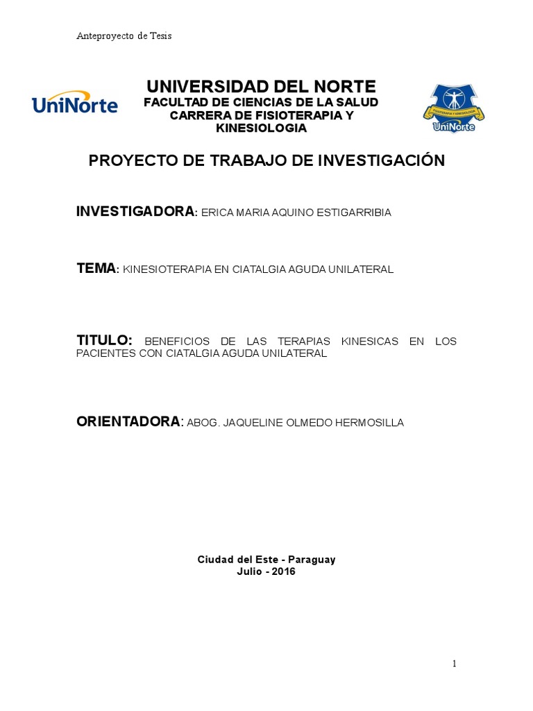 Para Armar Proyecto Fisioterapia | PDF | Dolor lumbar | Dolor