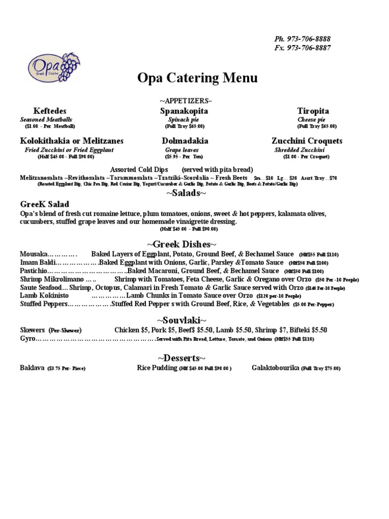 Catering Menu | PDF | Salad | Cuisine