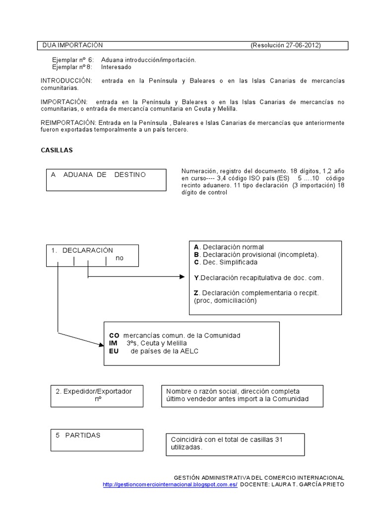 Guia Dua Importacion | aduana | El comercio internacional