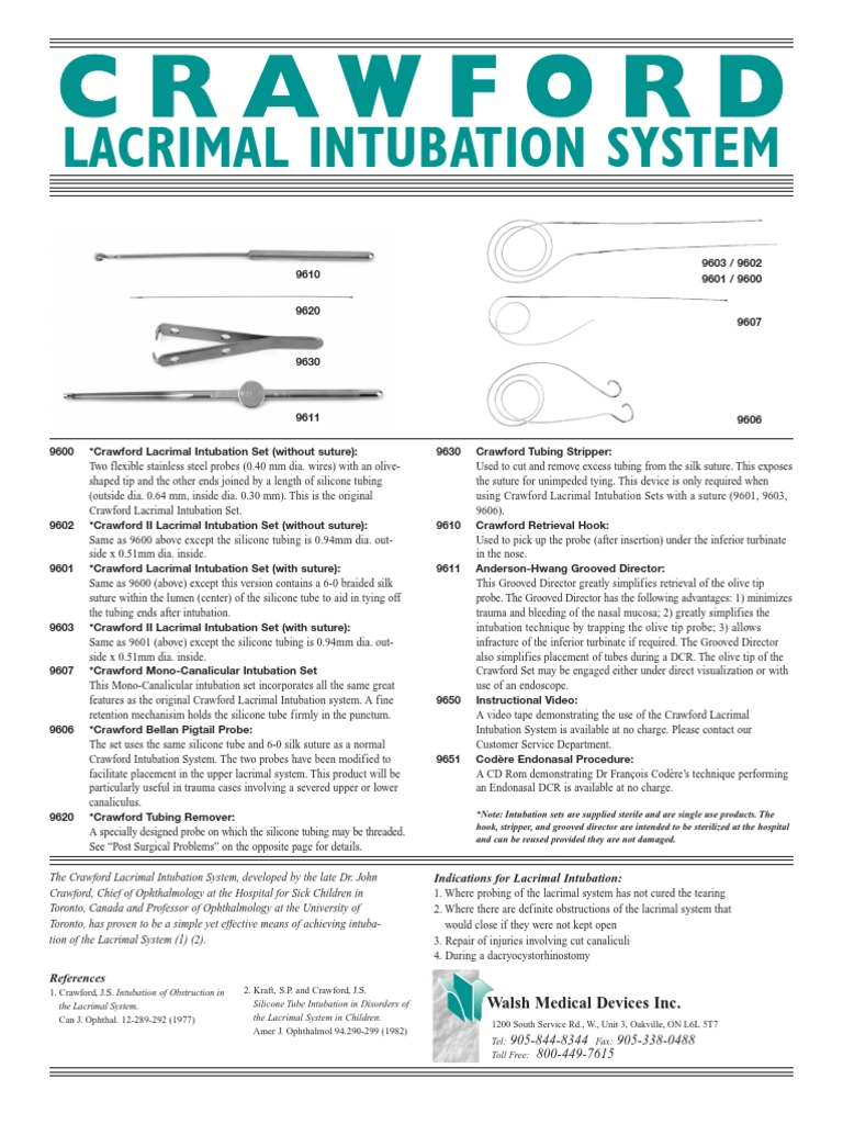Lacrimal Intubation System | PDF | Human Nose | Surgical Suture
