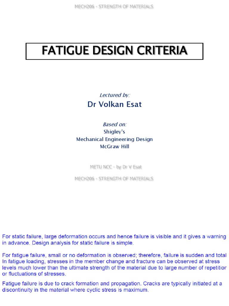 Fatigue Design Criteria Overview | PDF