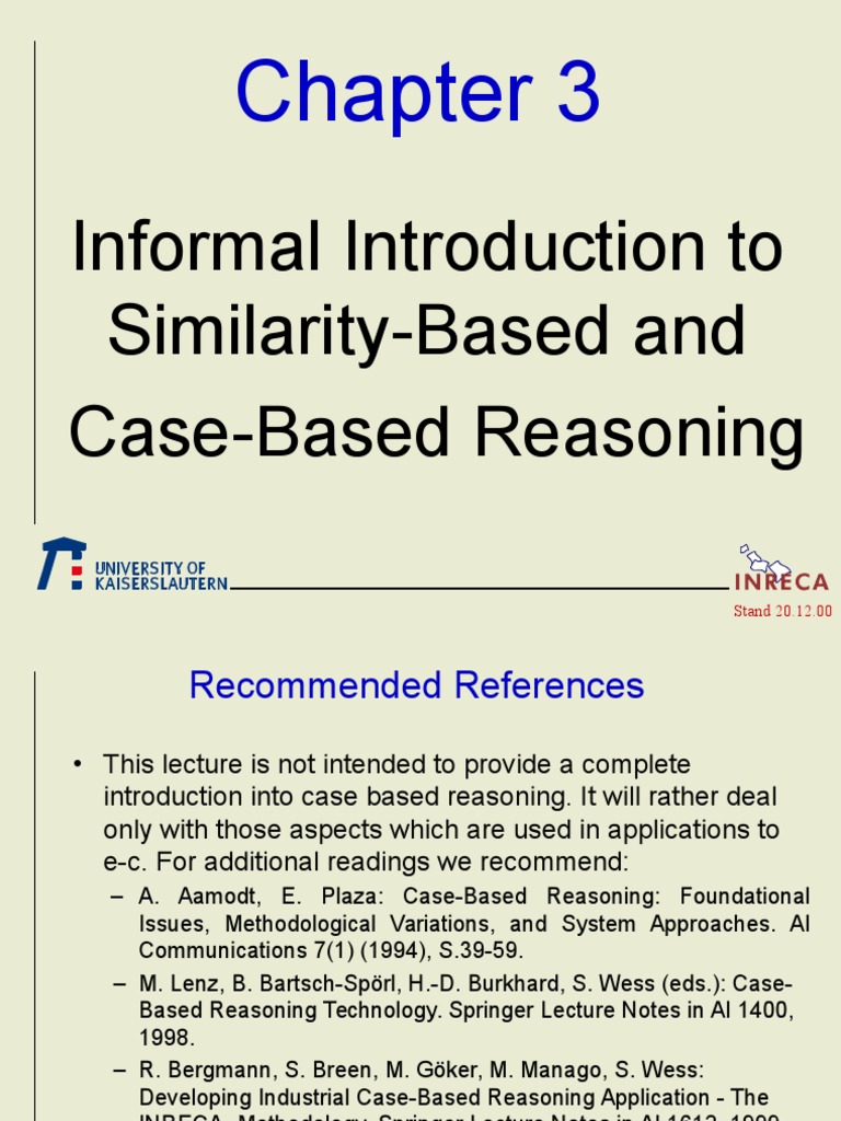 Informal Introduction To Similarity-Based and Case-Based Reasoning | PDF | Web Search Engine ...