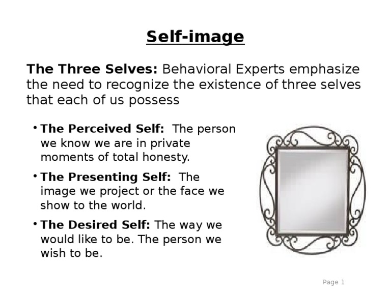 Self-Image: The Three Selves: Behavioral Experts Emphasize | PDF