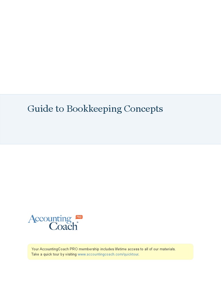 Guide To Bookkeeping Concepts | PDF | Debits And Credits | Bookkeeping