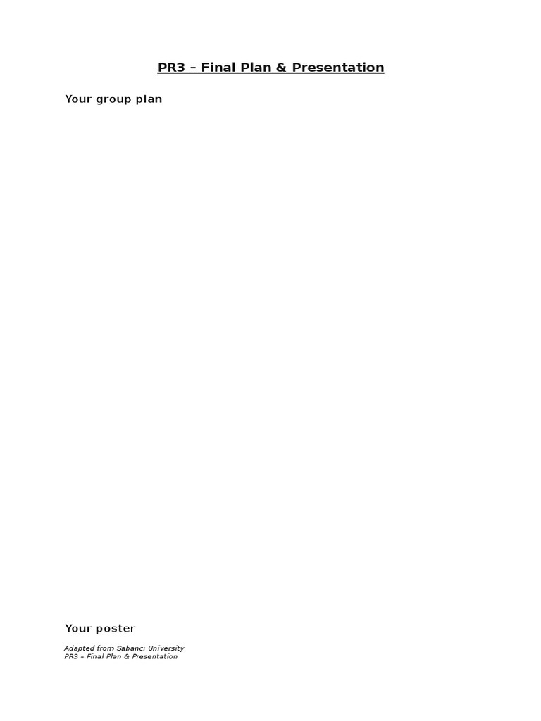 pr3 Final Plan Presentation | PDF