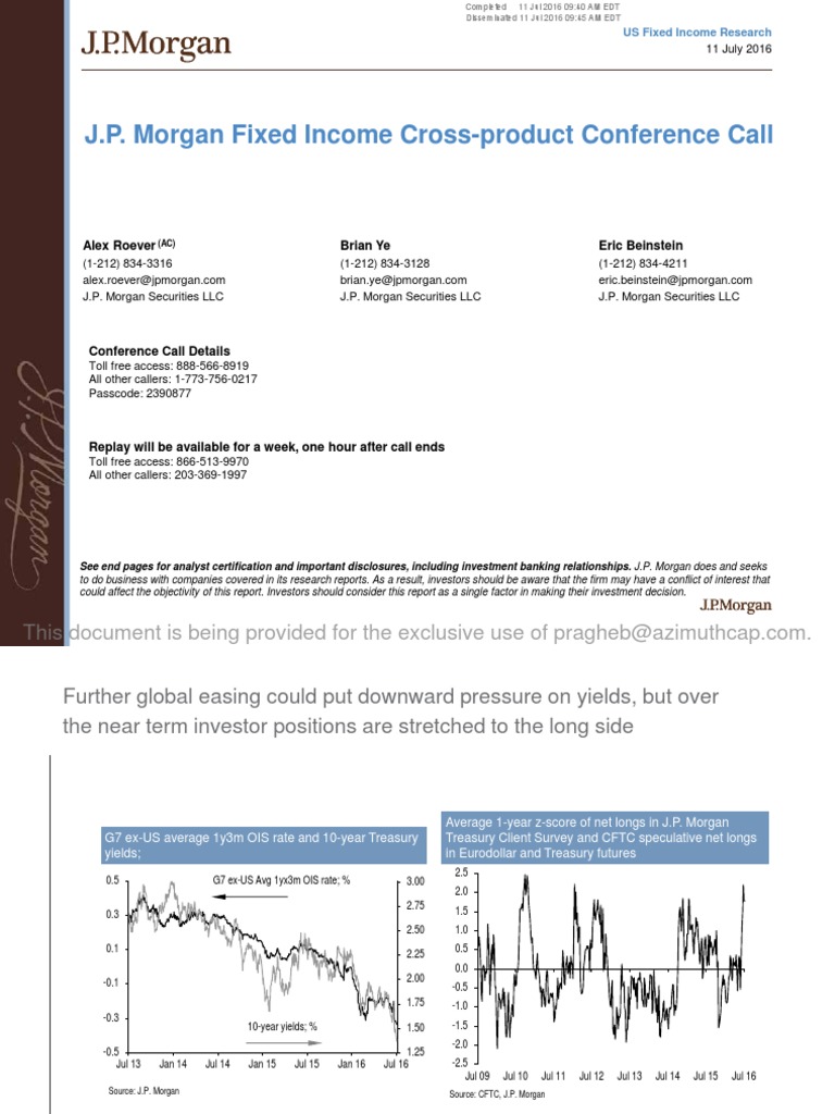 Pitchbook US Template | Jp Morgan Chase | Chase Bank