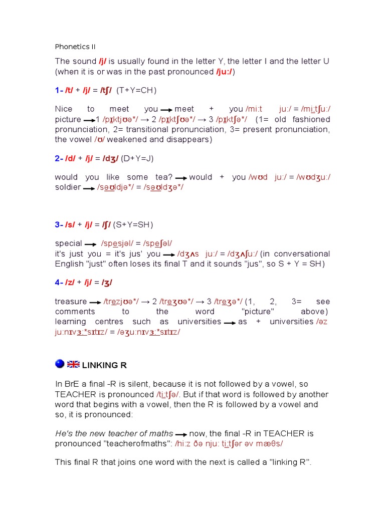 Phonetics II Intrusive R and Linking R | PDF