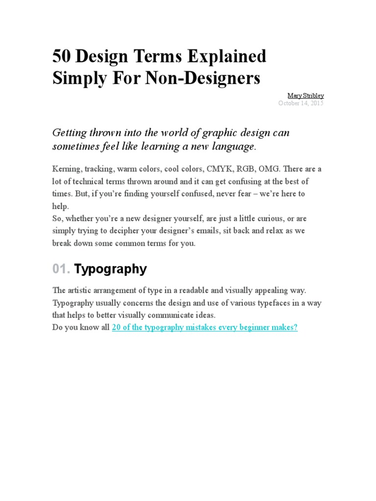 50 Design Terms Explained Simply for Non-Designers | Typography | Serif