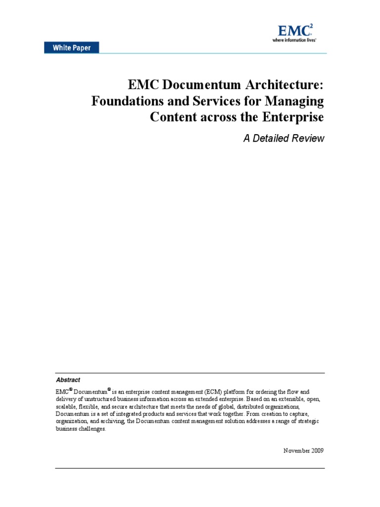 Documentum Architecture White Paper | Search Engine Indexing | Databases