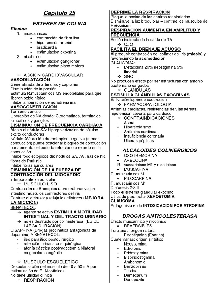Capitulo 25 y 26 | PDF | Acetilcolina | Drogas