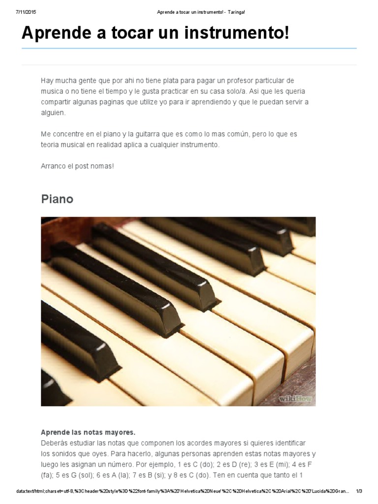 Aprende A Tocar Un Instrumento! - Taringa! | PDF | Acorde (Música ...