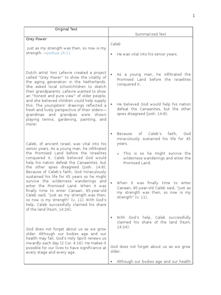 Devotion Notes Sample Outline | Download Free PDF | Canaan | Prayer